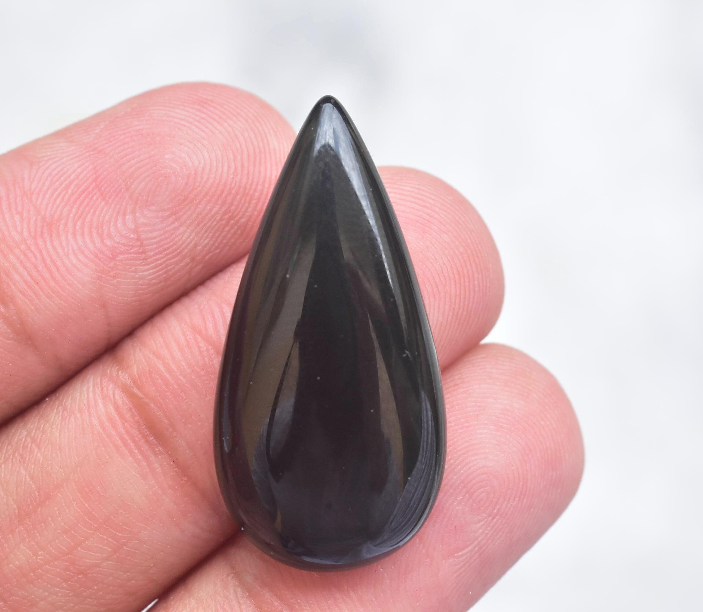 Black Onyx Cabochon / Black Onyx Gemstone / Pear Shape / 19.00 | Etsy