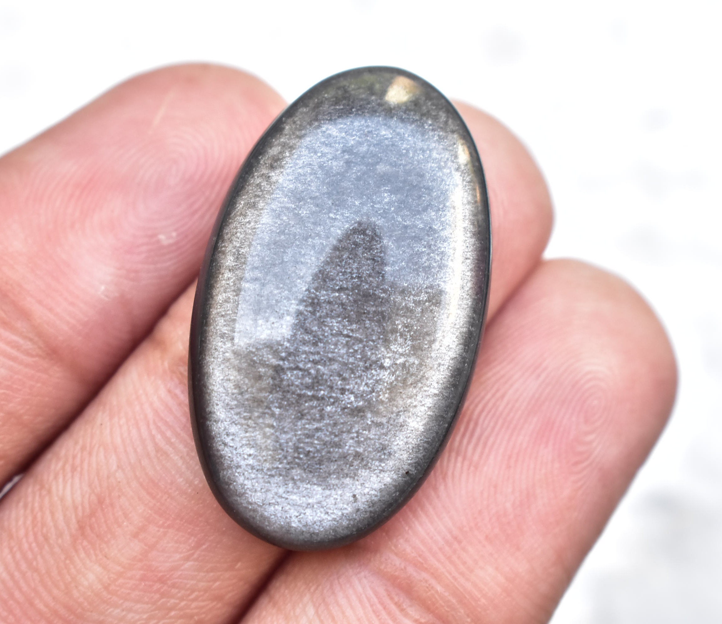 Silver Sheen Obsidian Cabochon / Silver Sheen Obsidian | Etsy