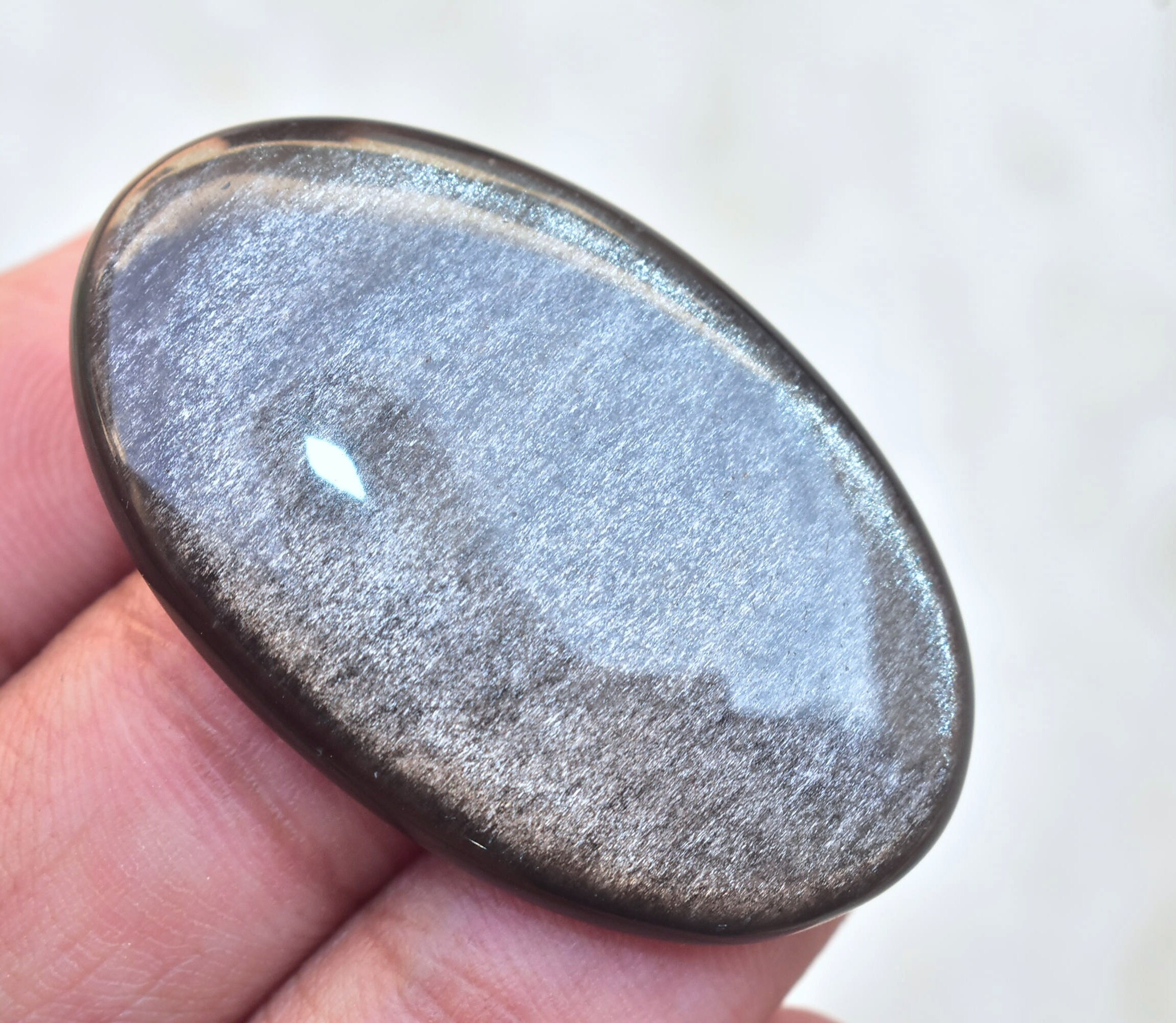 Silver Sheen Obsidian Cabochon / Silver Sheen Obsidian | Etsy