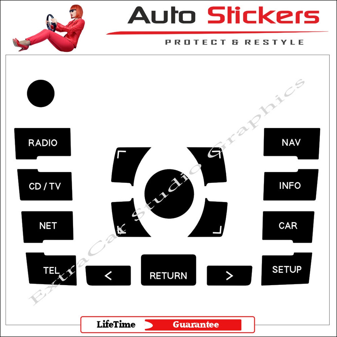 Audi A8 Stickers Decals Control Module MMI for Repair Worn Buttons ...