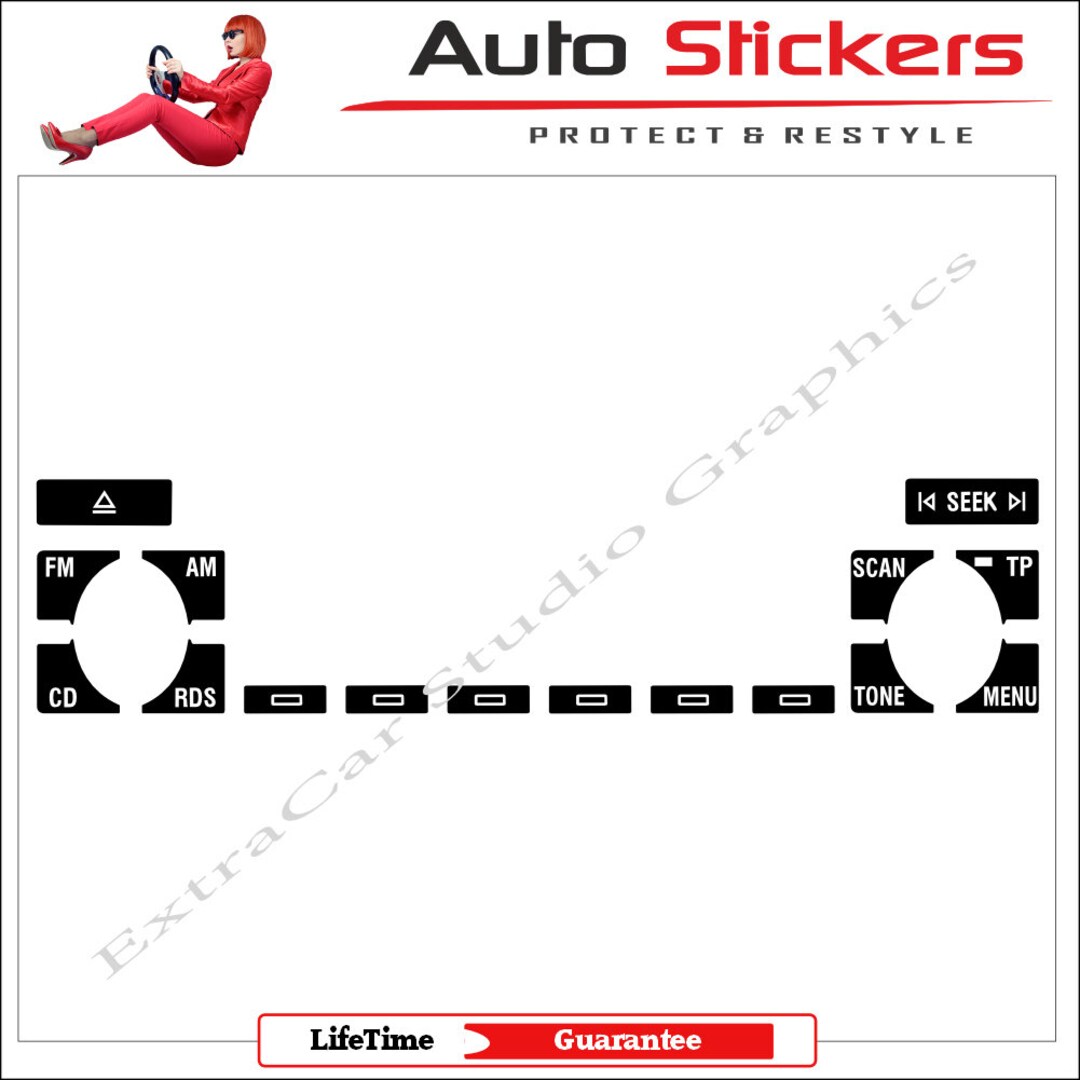 Audi A3 A4 CD Radio Decals Stickers for Repair Worn Button Knob Switch ...