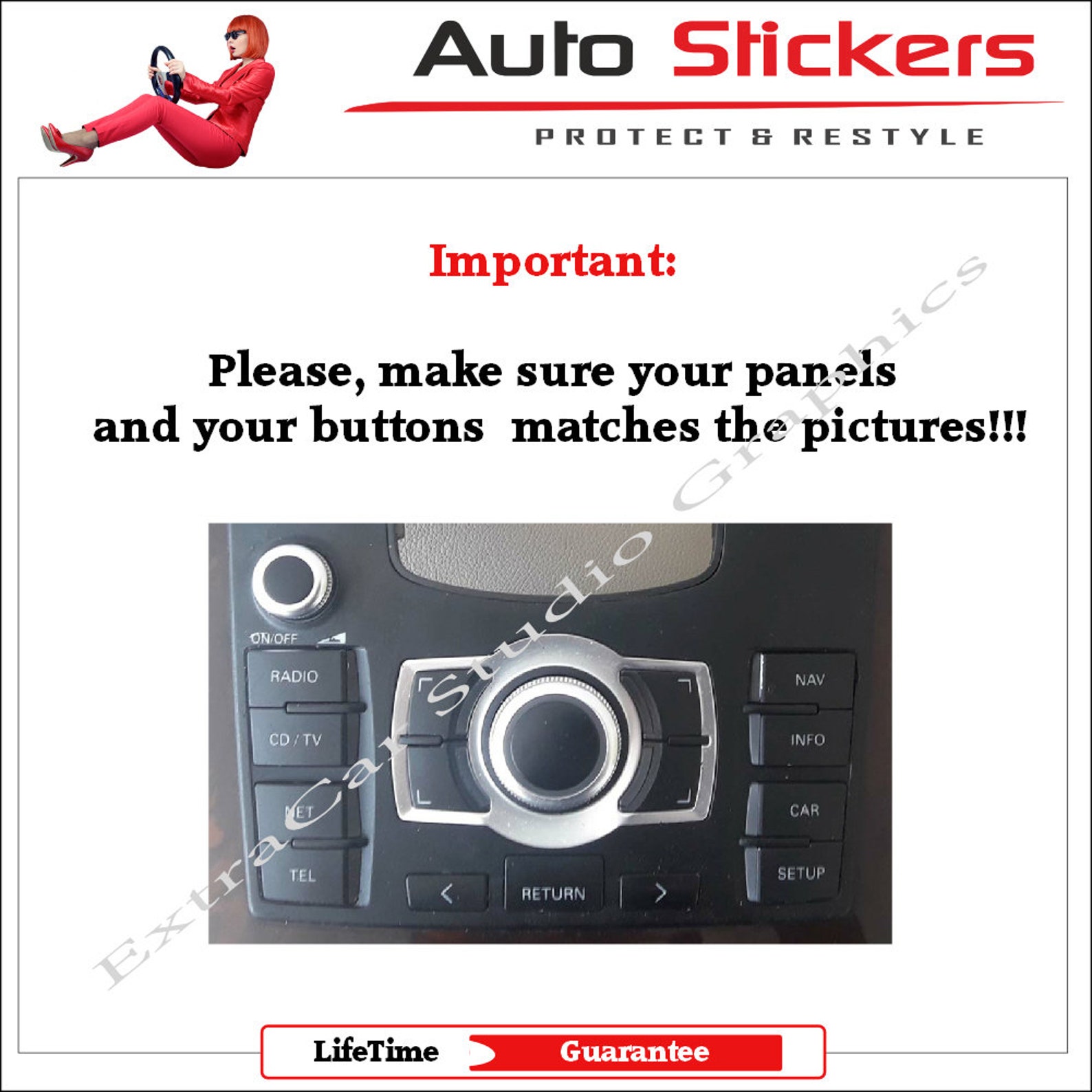 Audi A8 Stickers Decals Control Module MMI for Repair Worn Buttons ...