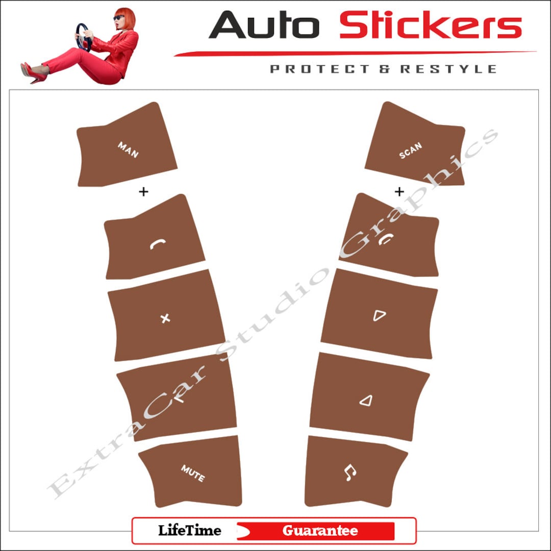 Stickers Decals Fits Porsche Cayenne Steering Wheel Repair Worn Button ...