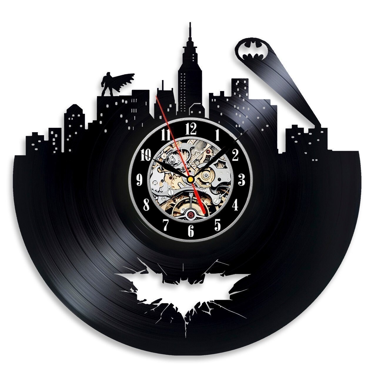 Batman Handmade Record Wall Clock Batman Gift Ideas Batman | Etsy