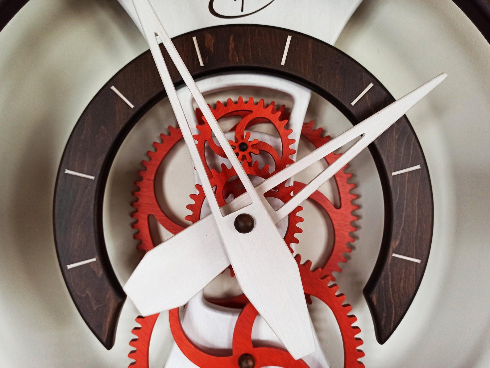 Large Wooden Wall Clock, Wooden Gear Clock, Wood Art, Housewarming Gift ...