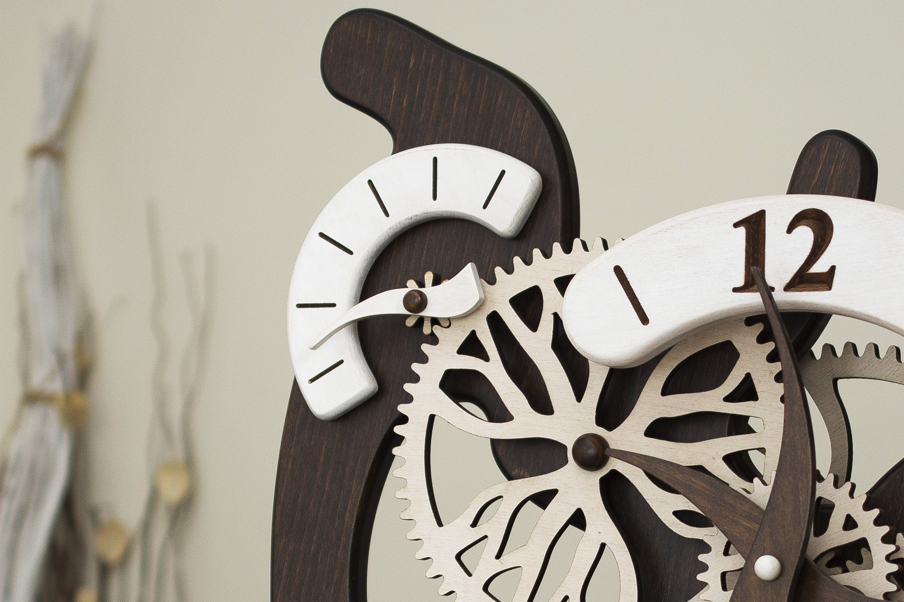 Table Clock, Wooden Gear Clock, Wood Art, Desk Clock - Etsy