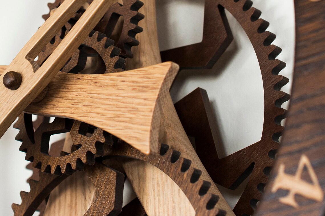 Wooden Gear Clock, Wooden Art, Wall Clock, Clock for Wall - Etsy