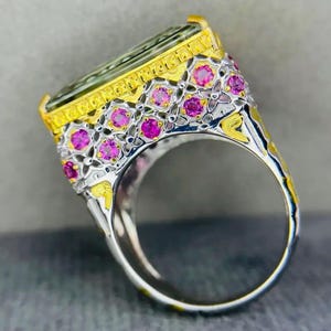 Natural Green Beryl Ring , Vintage Ring , Mughal Design Ring , 925 ...