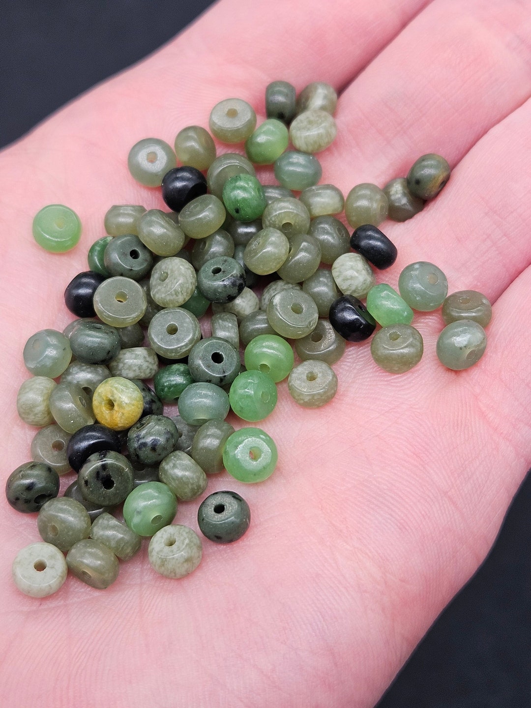 Mixed Jade Beads, Wyoming Siberia and New Zealand - 5.5mm X 3.5mm - Etsy