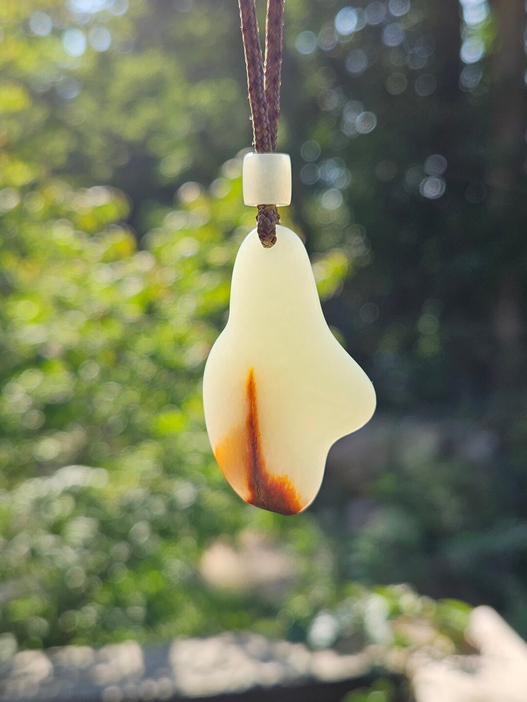 Siberian White Jade River Pebble Pendant - Etsy