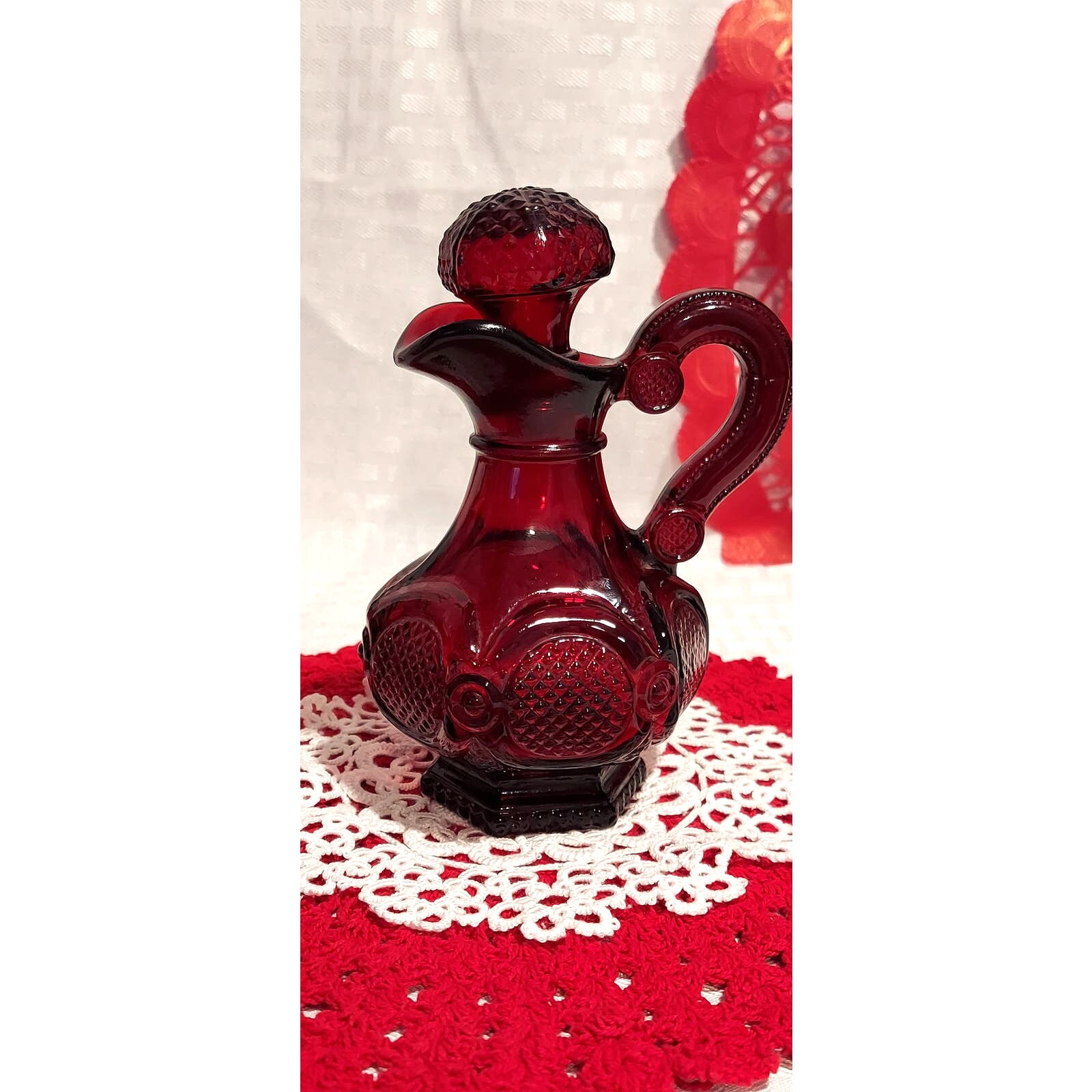Vintage Avon 1876 Cape Cod Collection Ruby Red Glass Cruet - Etsy