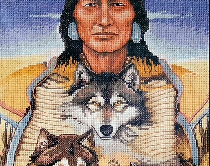 Native Wolf Trio Half Cross Stitch Dimensions Complete Kit 9 X 16 - Etsy