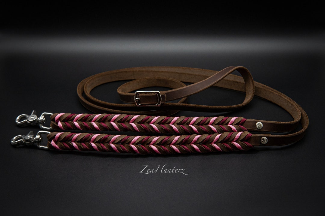Closed Brown Greasy Leather Reins / Leather Reins sakura - Etsy