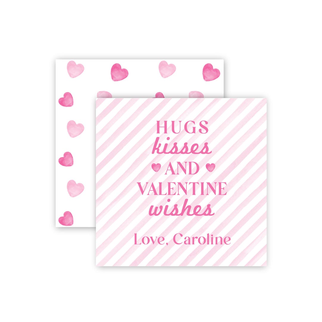 Hugs & Kisses Valentine's Day Favor Tags Children's Valentine Tags Gift ...