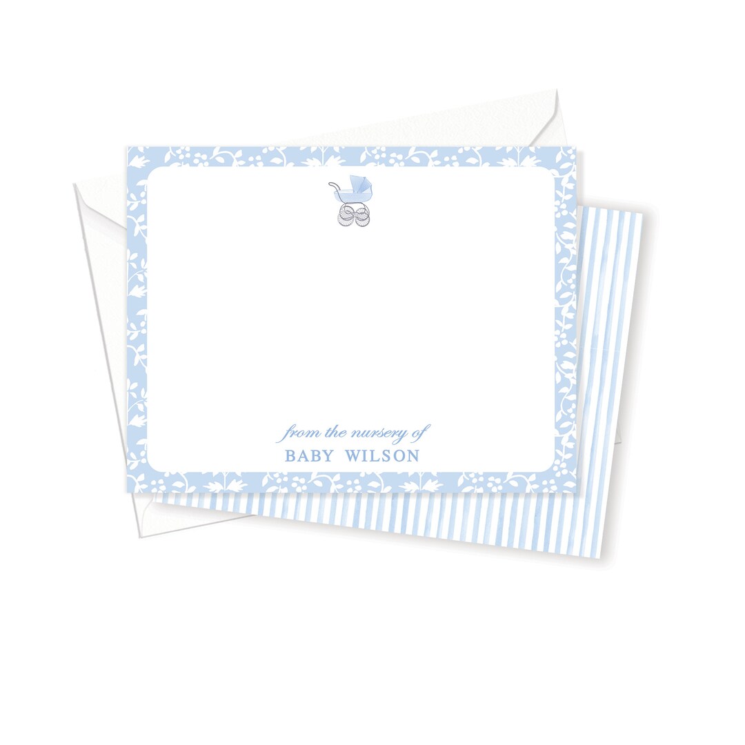 Baby Boy Shower Note Cards | Personalized Stationery | Baby Shower ...