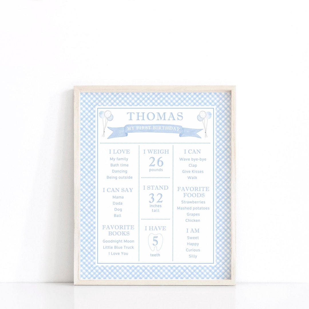 Baby First Year Milestone Sign | First Birthday Milestone Sign ...