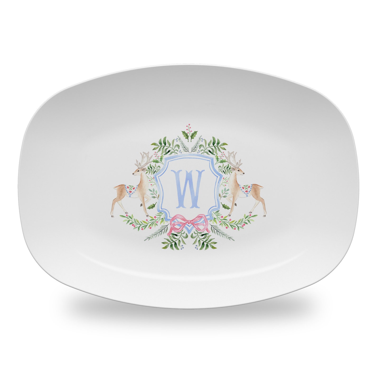 Holiday Serving Platter Plastic | Christmas Personalized Platter ...