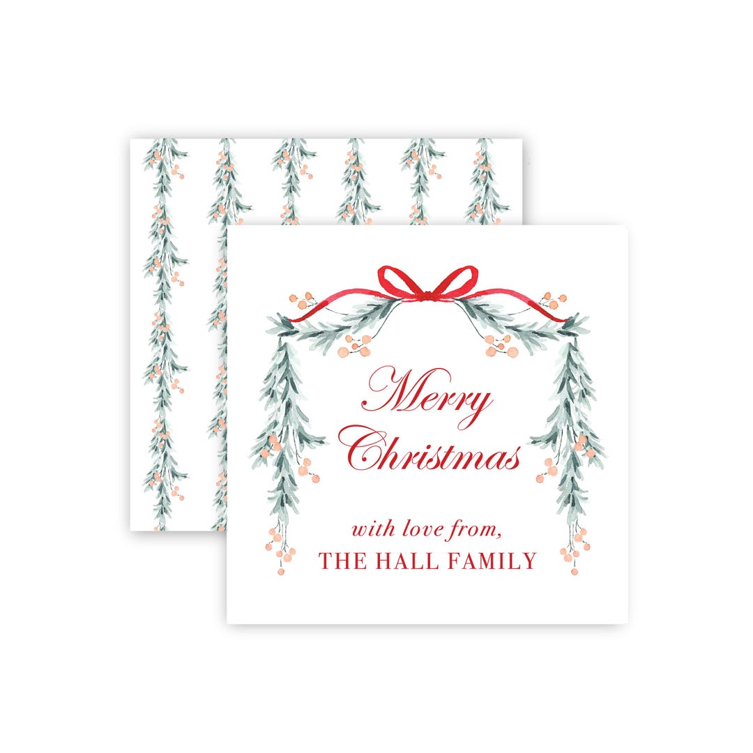 Christmas Gift Tags Personalized Christmas Gift Tags Monogrammed ...
