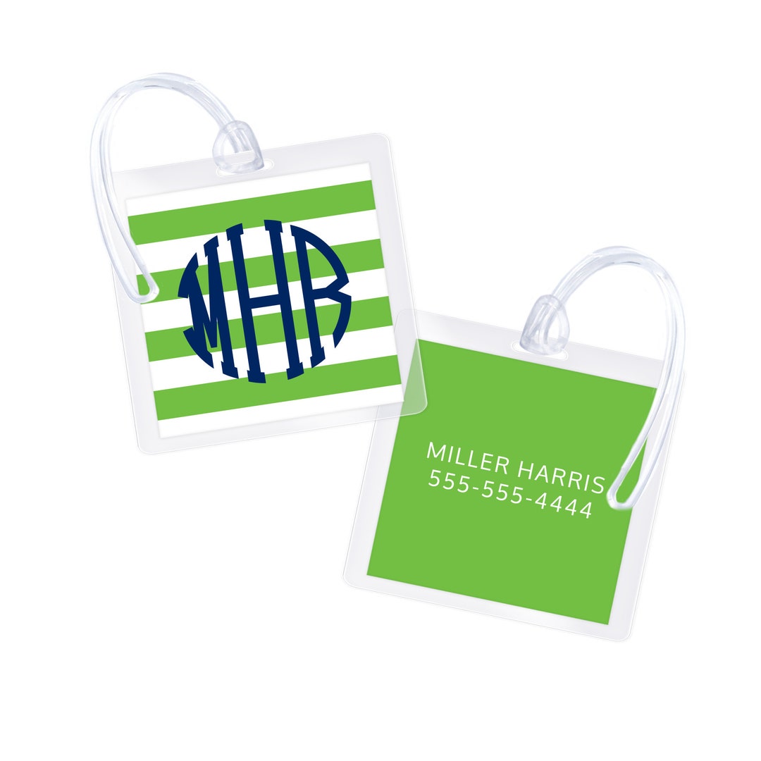 Personalized Bag Tags | Laminated Bag Tags | Monogrammed Bag Tags ...