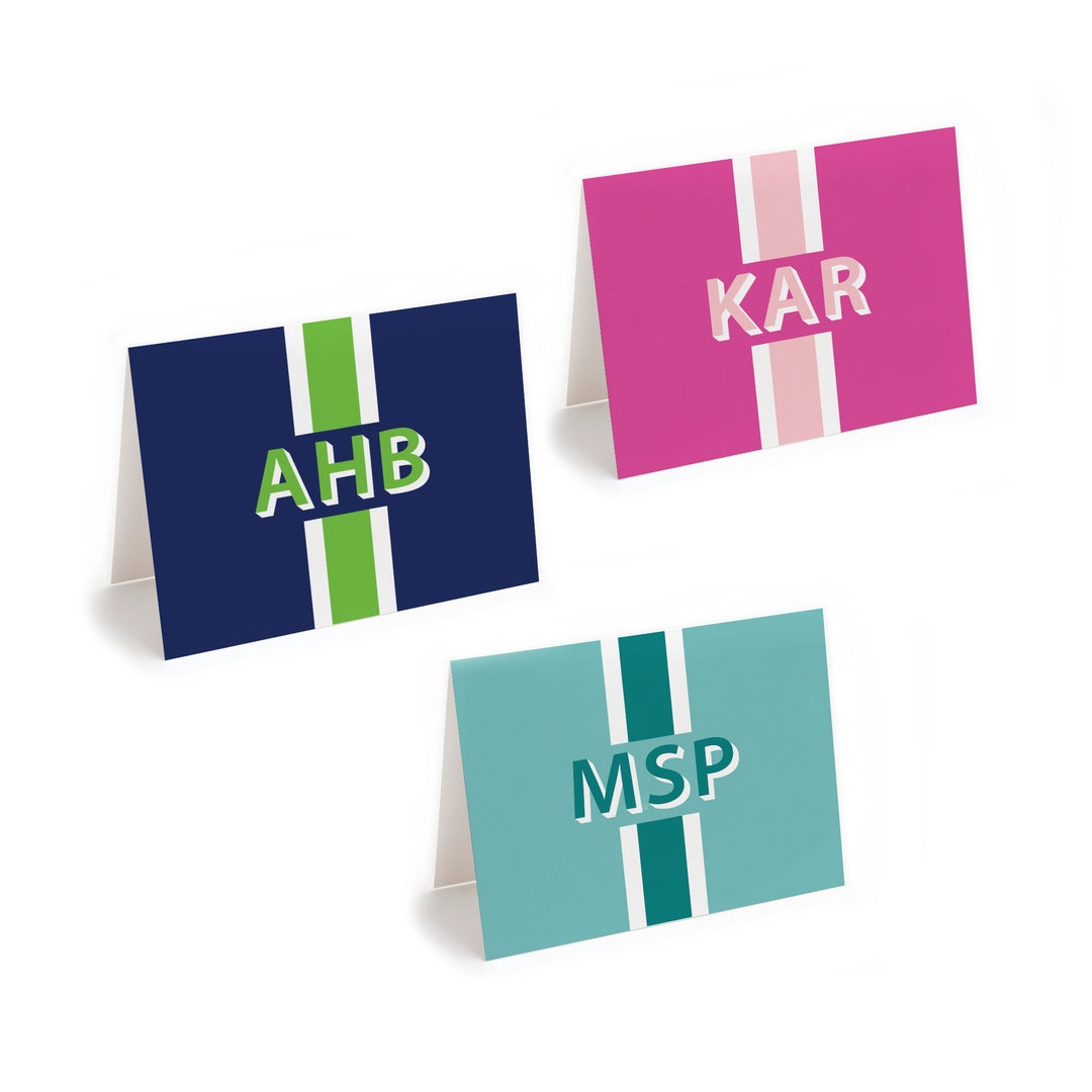 Personalized Notecards | Personalized Stationery | Shadow Monogram ...