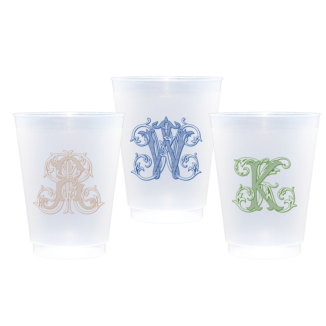 Personalized Frosted Plastic Cups: Shatterproof Monogrammed Party ...