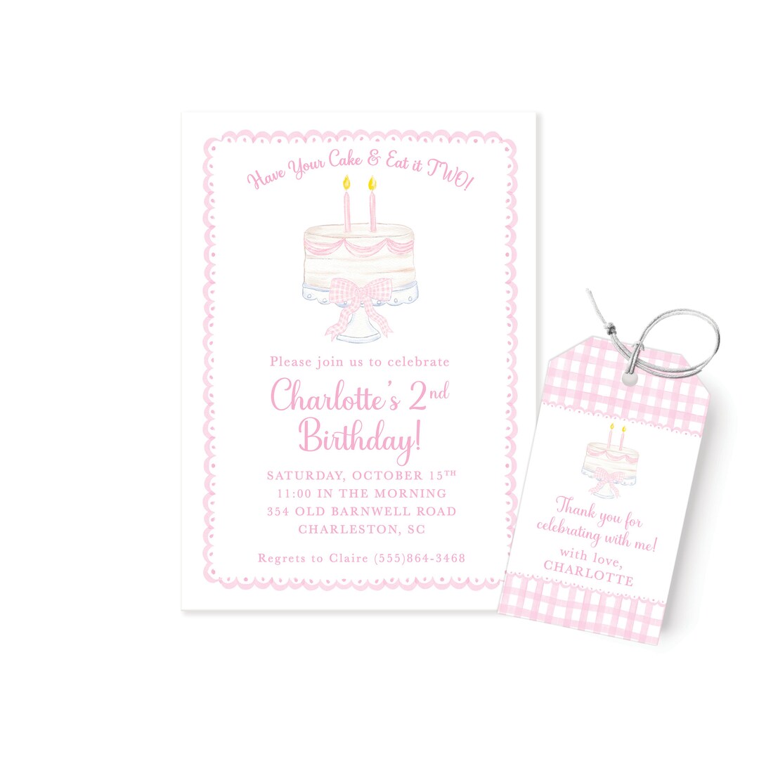 Girls Birthday Invitations Girls Second Birthday Invite - Etsy