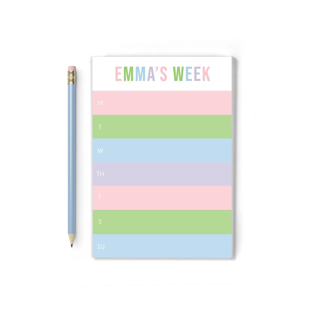 Weekly Planner Notepad for Kids | Children's Notepad | Personalized ...