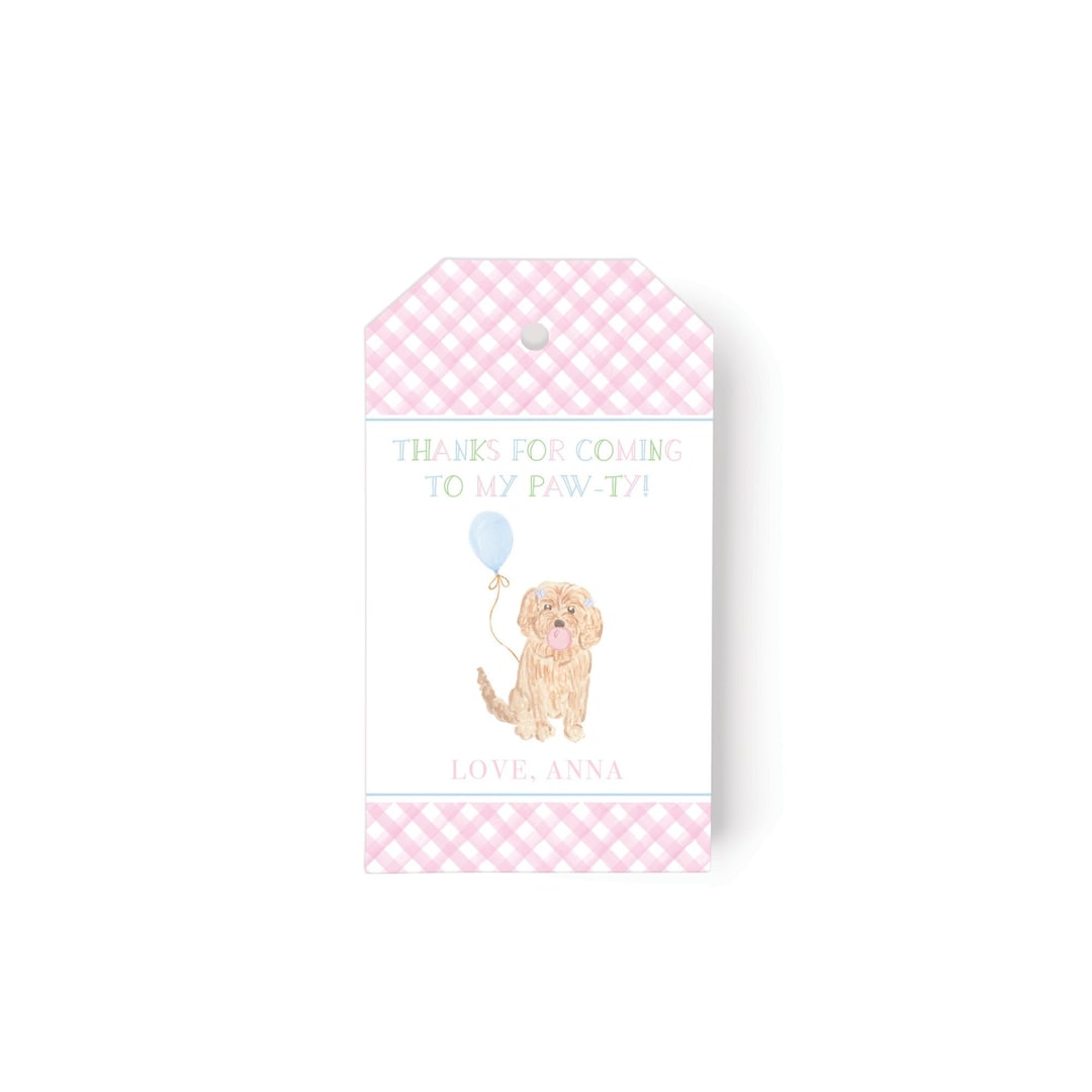 Puppy Dog Favor Gift Tags | Paw-ty Gift Tags | Girls Birthday Gift Tags ...