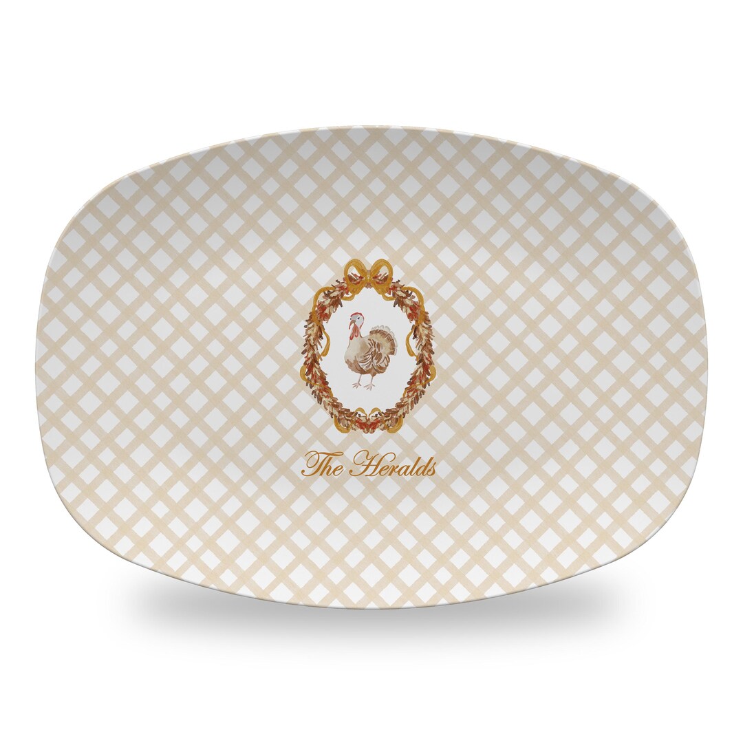 Thanksgiving Serving Platter Plastic | Holiday Personalized Platter ...