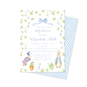 Peter Rabbit Baby Boy Shower Invitations | Printed Baby Shower Invitations | Digital Baby Shower ...