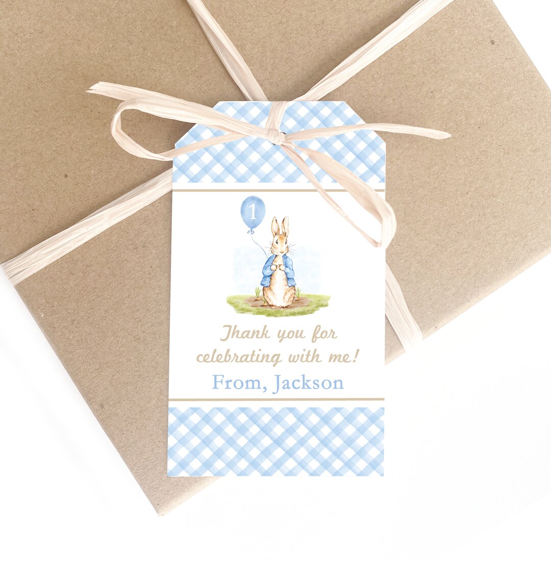 Party Favor Gift Tags | Peter Rabbit Gift Tags | First Birthday Gift ...