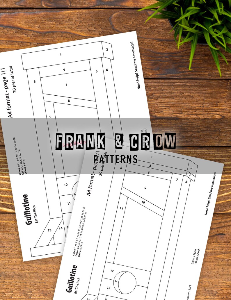 Guillotine Eat the Rich - Stained Glass Pattern PDF File - Beginner - Etsy