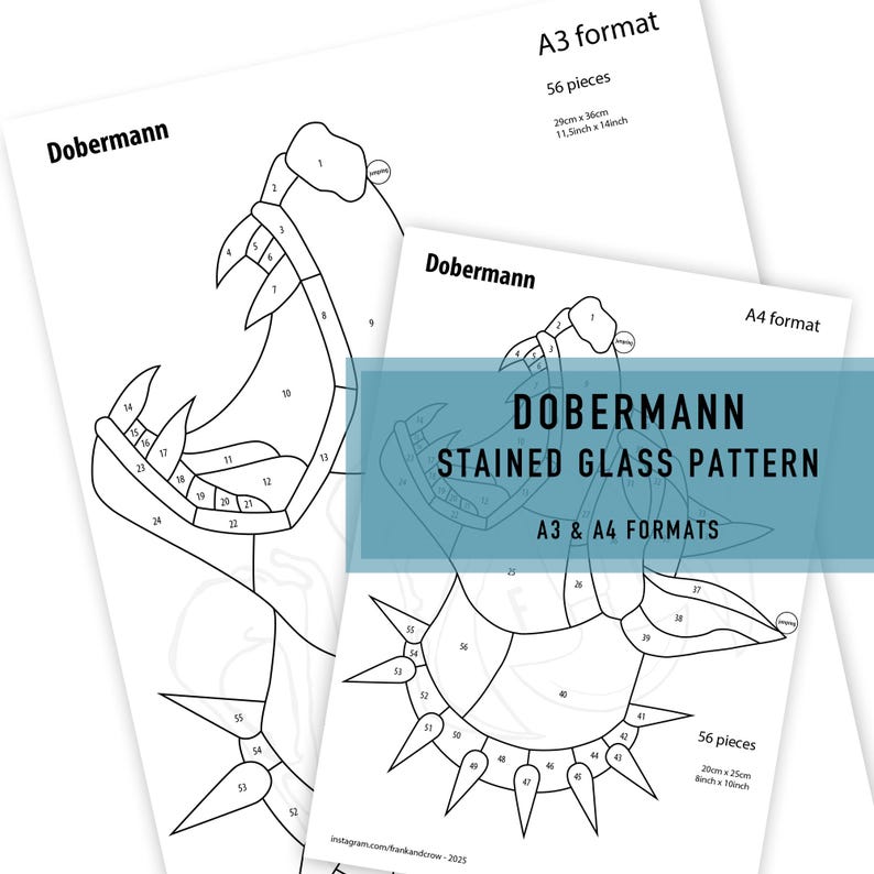 Dobermann Dog Stained Glass Pattern PDF File - Etsy