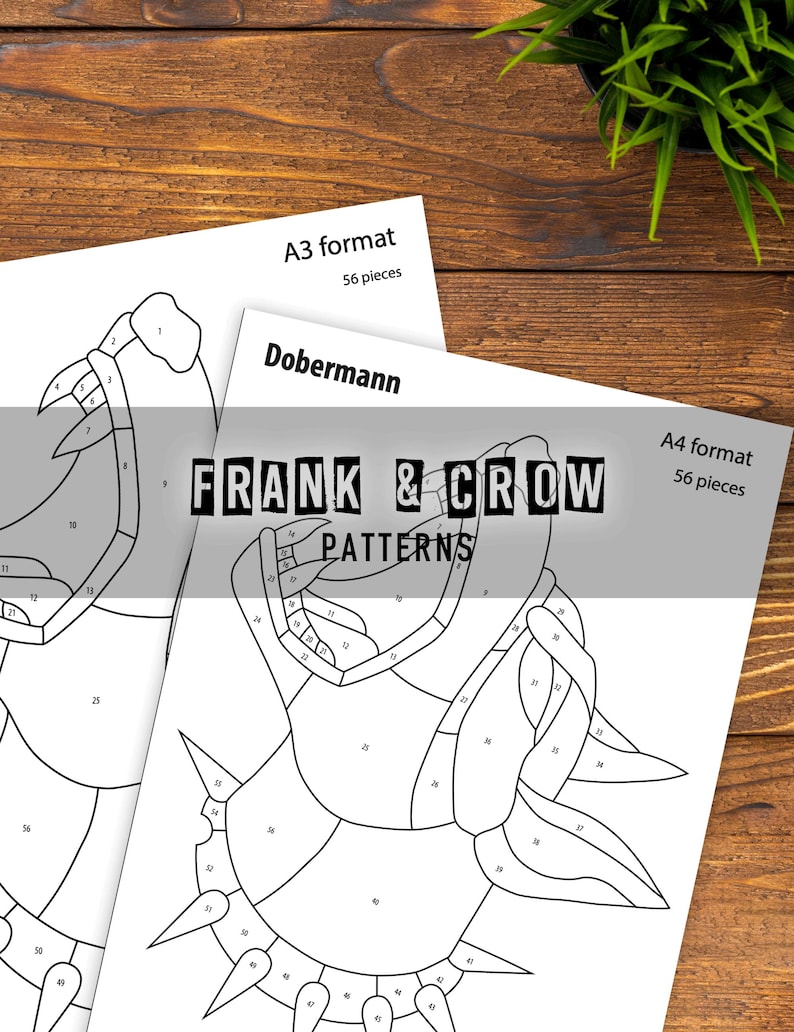 Dobermann Dog - Stained Glass Pattern PDF File - Advanced Beginner - Etsy
