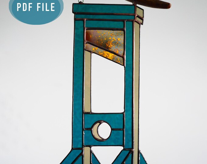 Stained Glass Guillotine Suncatcher Home Decor - Etsy