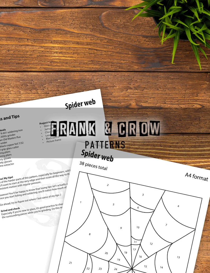 Spider Web Stained Glass Pattern PDF File - Etsy