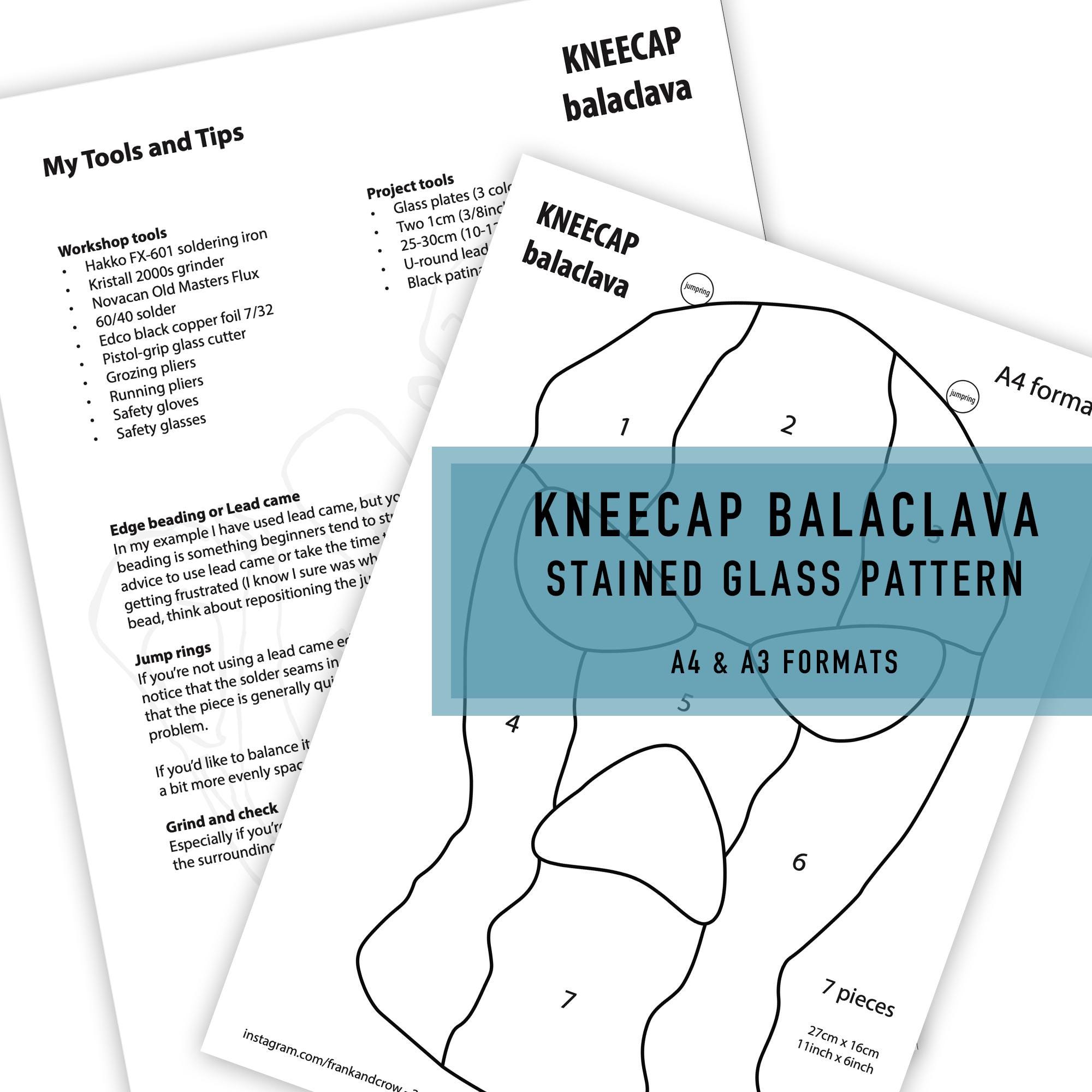 KNEECAP Balaclava Ski Mask - Stained Glass Pattern PDF File - Advanced ...