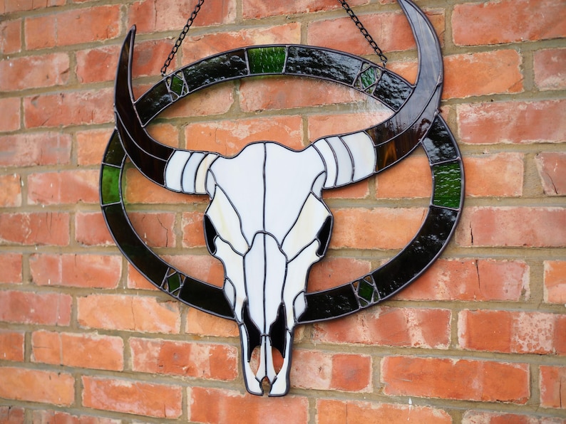 Cow Skull Stained Glass Pattern PDF File - Etsy