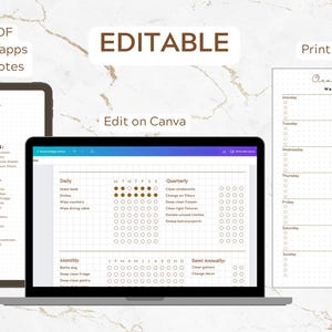 Editable Digital Cleaning Schedule, Goodnotes Cleaning Tracker, Canva ...