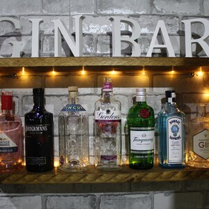 Rustic Industrial Wall Mounting Gin Rack Solid Wood Handmade - Etsy