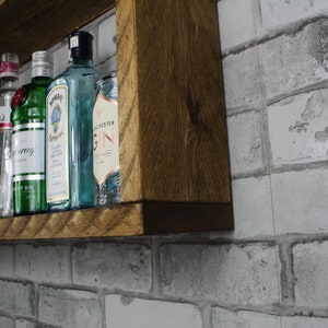 Rustic Industrial Wall Mounting Gin Rack Solid Wood Handmade - Etsy