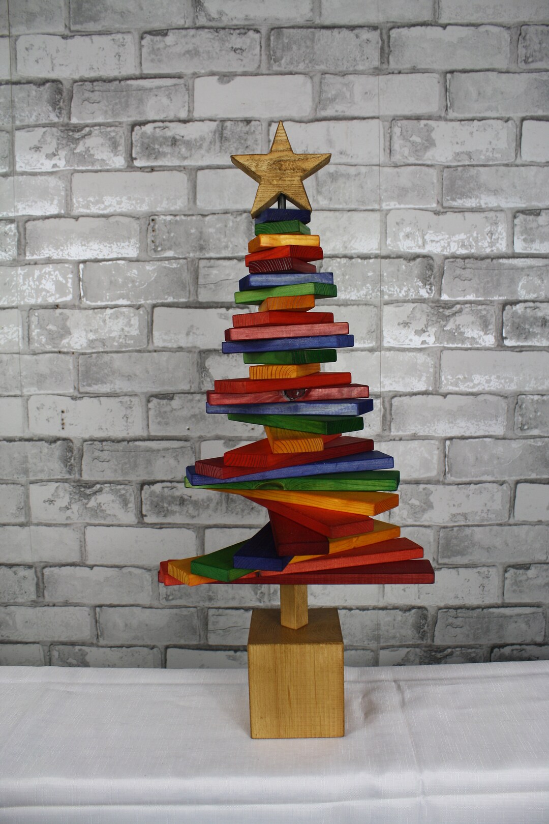 Infinity Eco Rainbow Wooden Decorative Christmas Tree Multicoloured ...