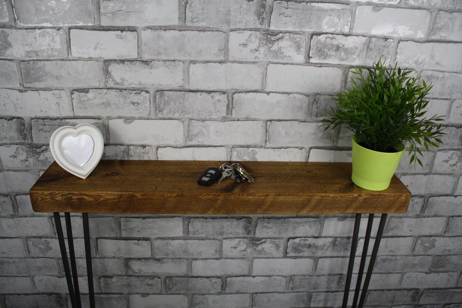 Solid Redwood Timber Console Table Finished in a Wax Colour of - Etsy