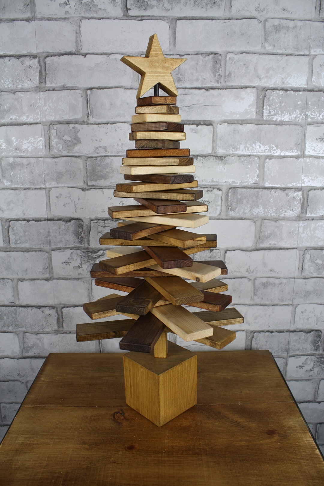 Infinity Eco Wooden Decorative Christmas Tree 5 Colour Stain Handmade ...