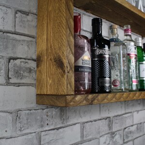Rustic Industrial Wall Mounting Gin Rack Solid Wood Handmade - Etsy
