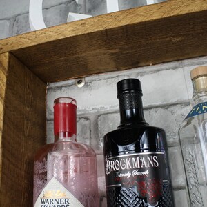 Rustic Industrial Wall Mounting Gin Rack Solid Wood Handmade - Etsy