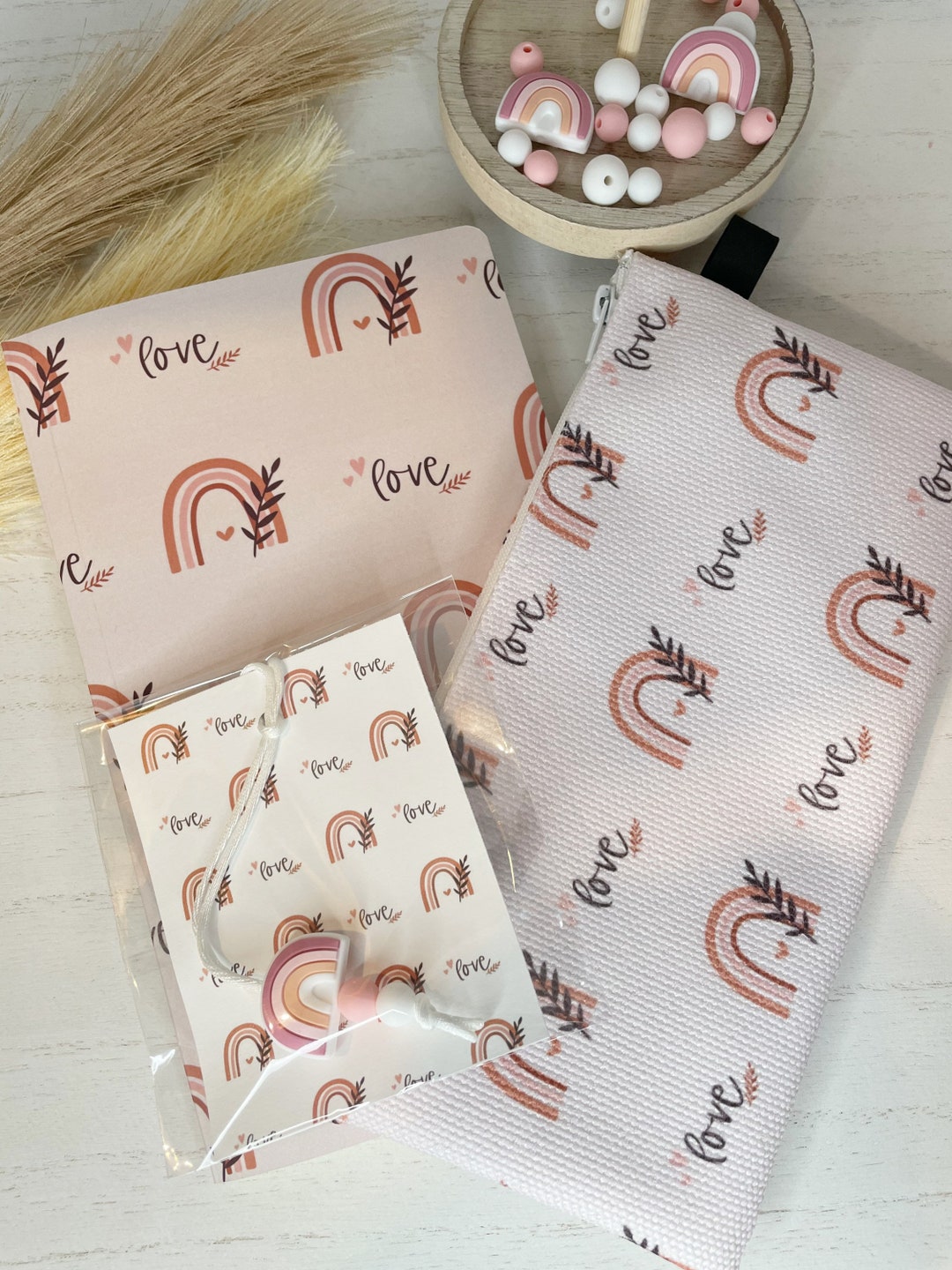 Boho Rainbow Stationery Gift Set - Journal and Pencil Case, Back to ...