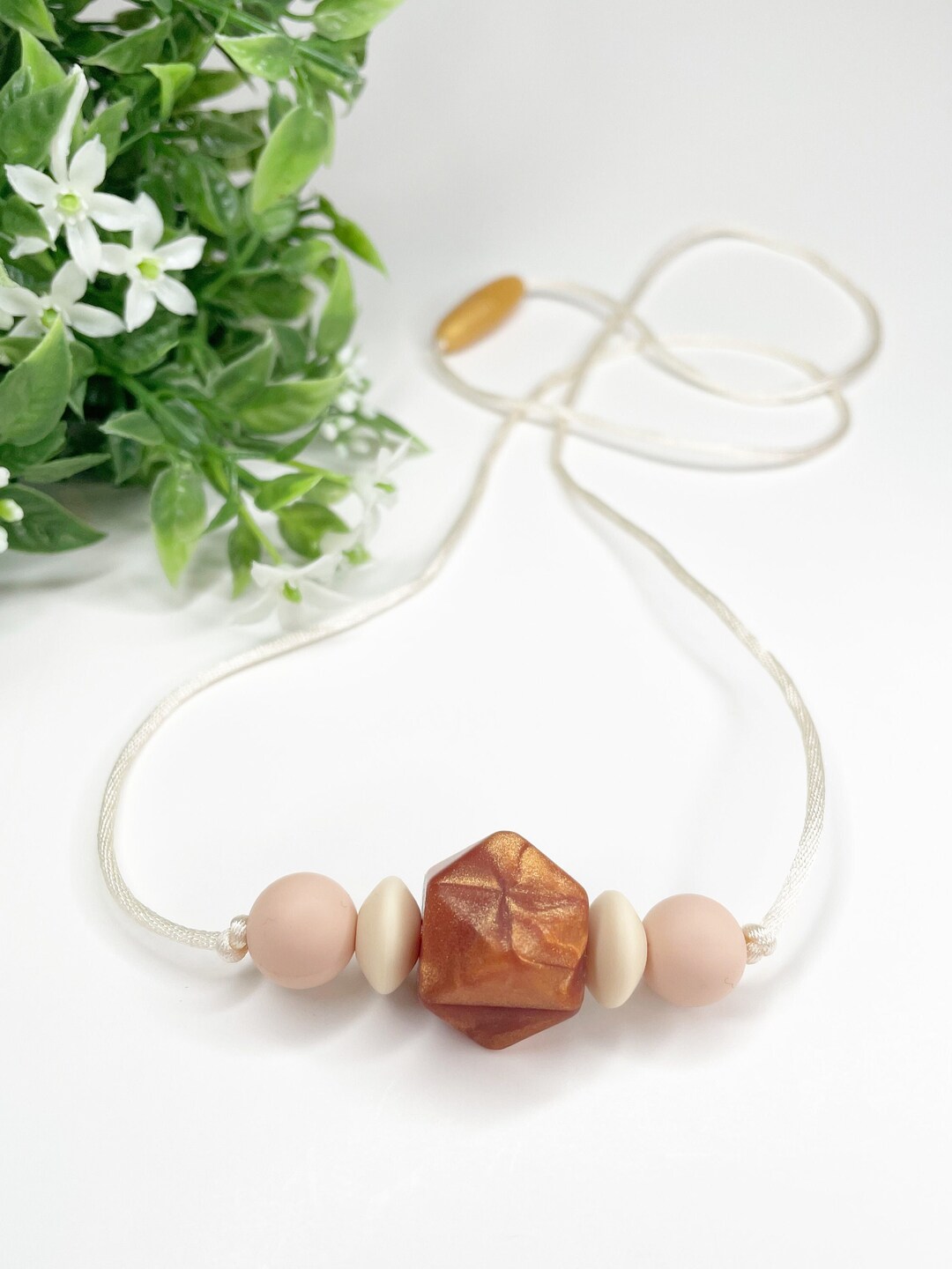 Fidget Pendant, Adult Sensory Necklace, Silicone Beaded Necklace ...