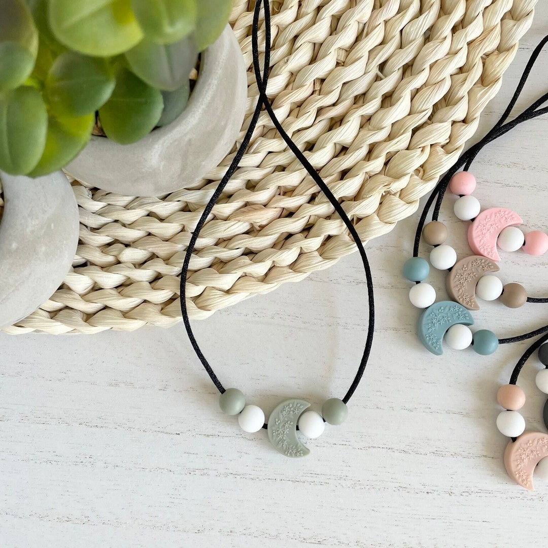 Moon Fidget Necklace - Stress Relief Jewelry - Adjustable & Stylish ...