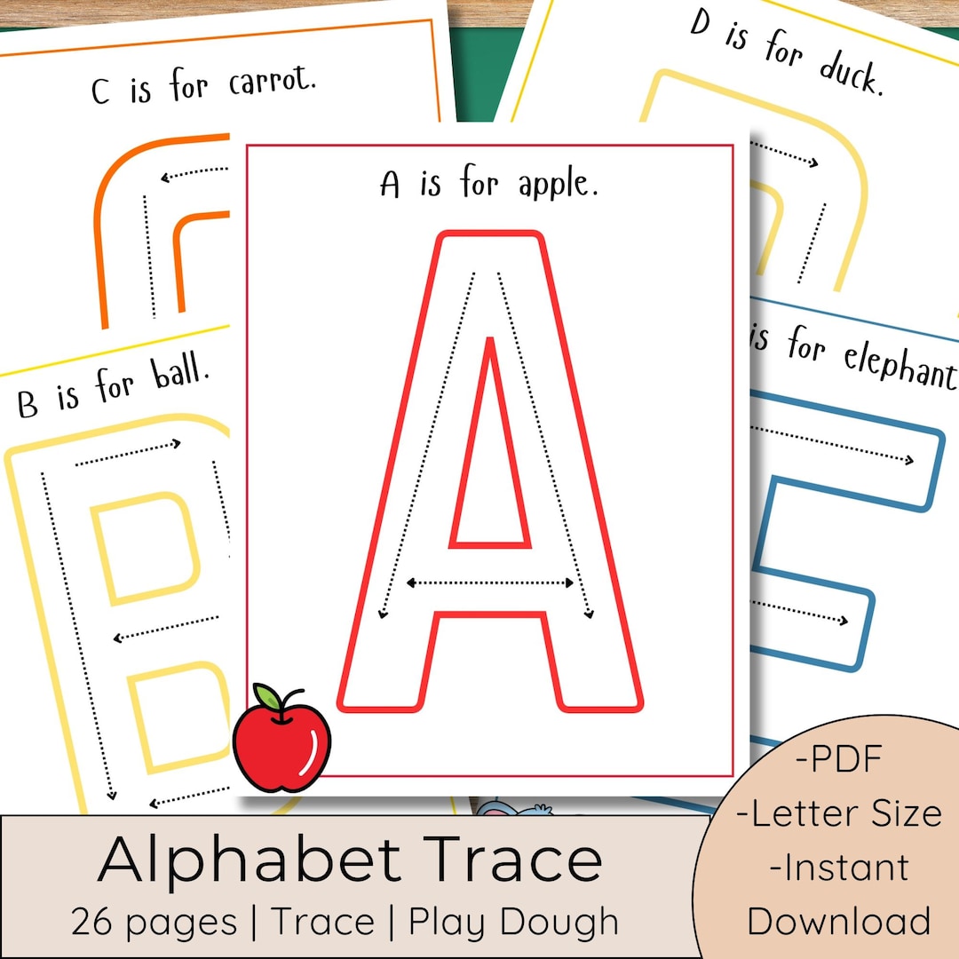 Alphabet Trace & Play Dough Mats 26-page Printable PDF | Letter Tracing ...